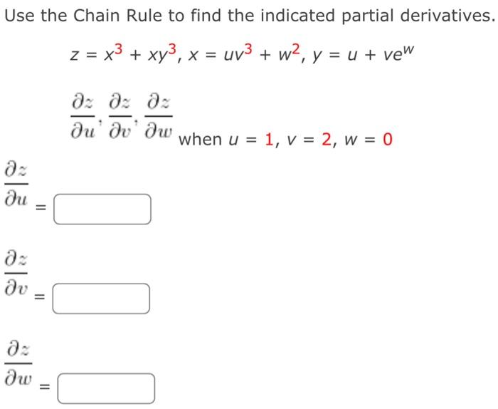 Solved Use the Chain Rule to find the indicated partial | Chegg.com