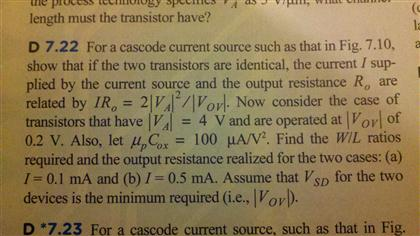 Solved For a cascode current source such as that in Fig. | Chegg.com