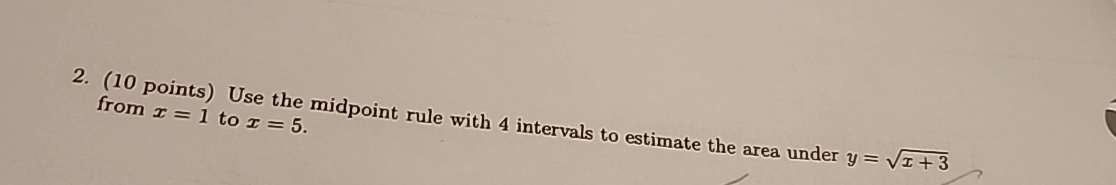 Solved ( 10 ﻿points) ﻿Use the midpoint rule with 4 | Chegg.com