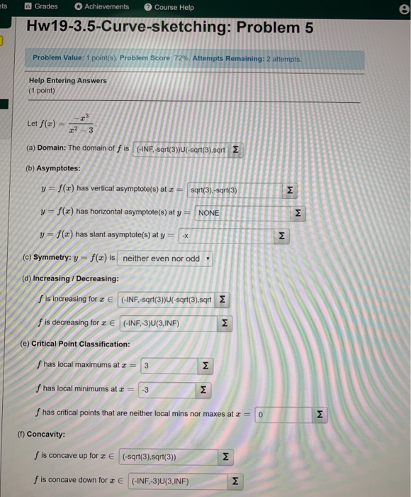 Solved Grades Achievements Course Help | Chegg.com