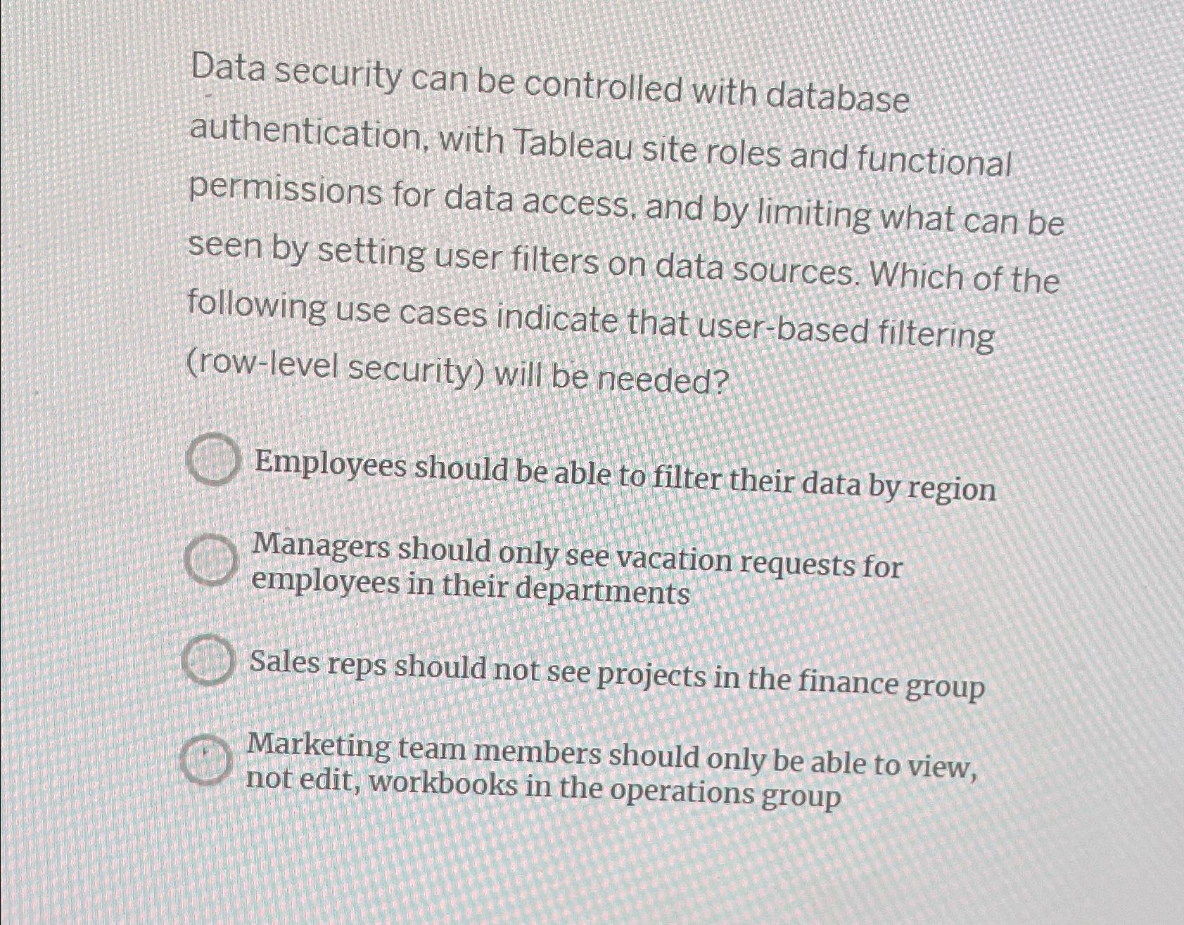 Solved Data security can be controlled with database | Chegg.com