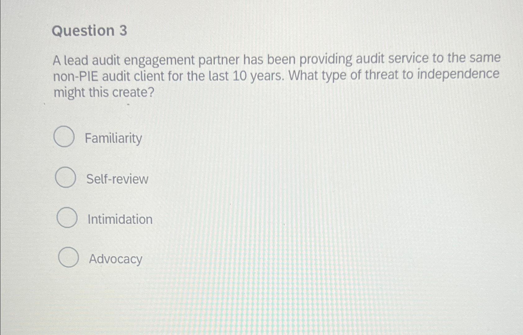 Solved Question 3A lead audit engagement partner has been | Chegg.com