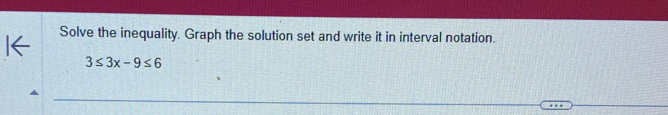 Solved Solve the inequality. Graph the solution set and | Chegg.com