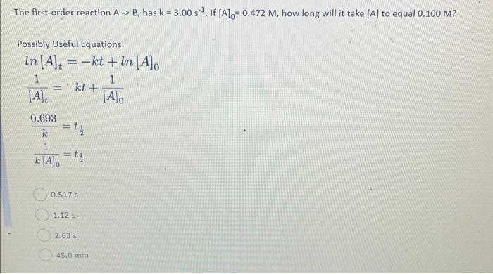 Solved If the rate of appearance of I2 in the following | Chegg.com