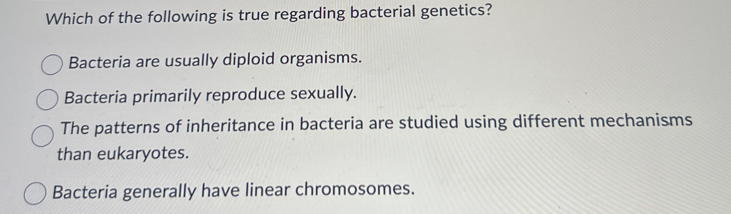 Solved Which of the following is true regarding bacterial | Chegg.com