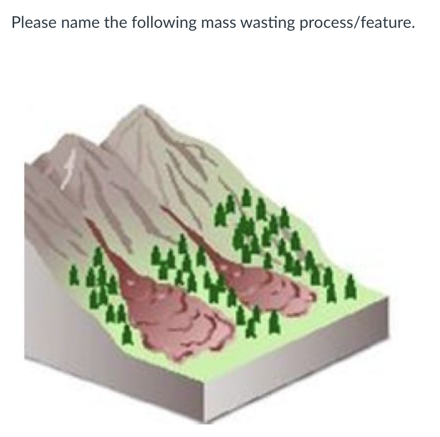 Solved Please name the following mass wasting | Chegg.com