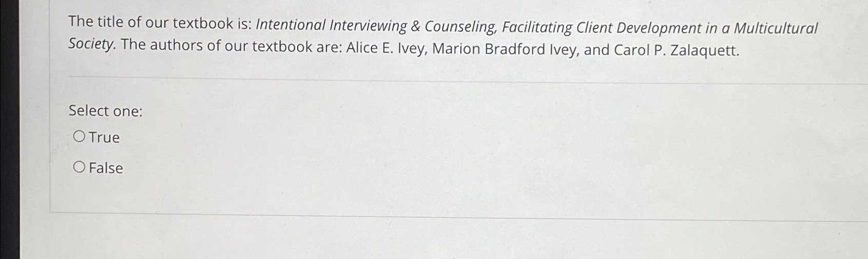 Solved The title of our textbook is: Intentional | Chegg.com