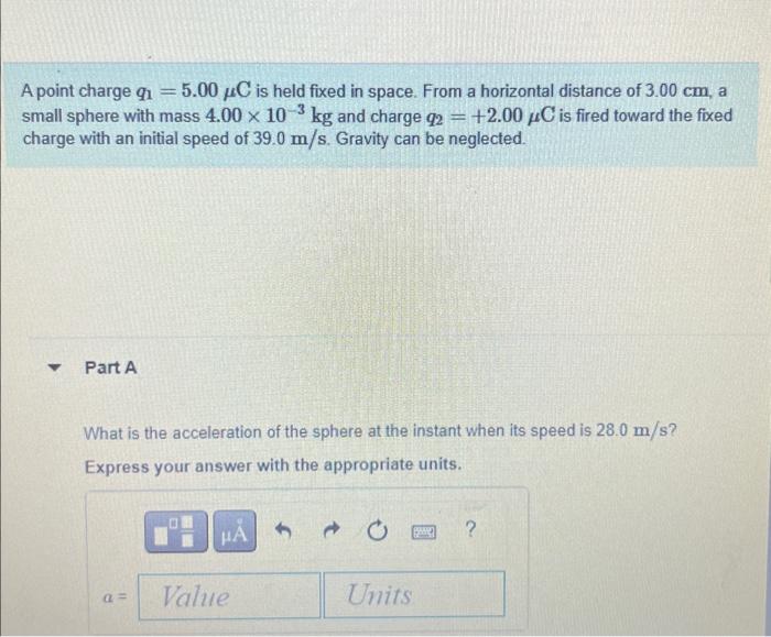 Solved A point charge q1=5.00μC is held fixed in space. From | Chegg.com