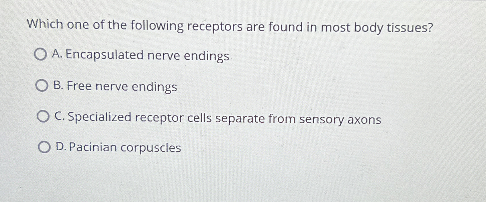 Solved Which one of the following receptors are found in | Chegg.com
