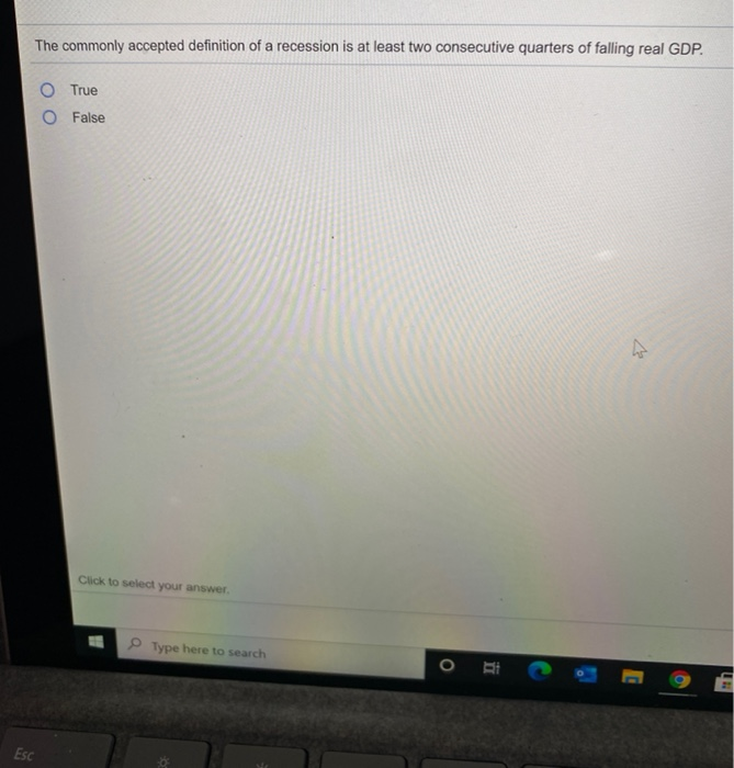 Solved The commonly accepted definition of a recession is at | Chegg.com