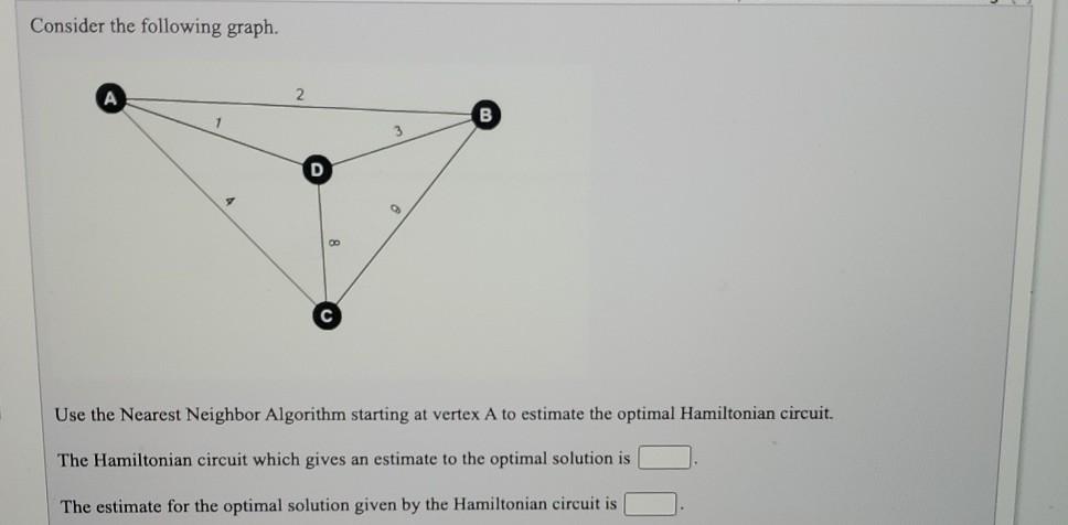 Solved Consider the following graph. A 2 Use the Nearest | Chegg.com