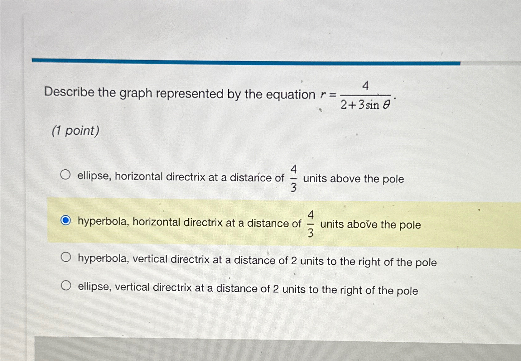 Solved Describe the graph represented by the equation | Chegg.com