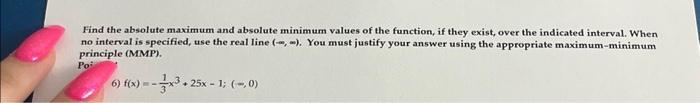 Solved Find the absolute maximum and absolute minimum values | Chegg.com