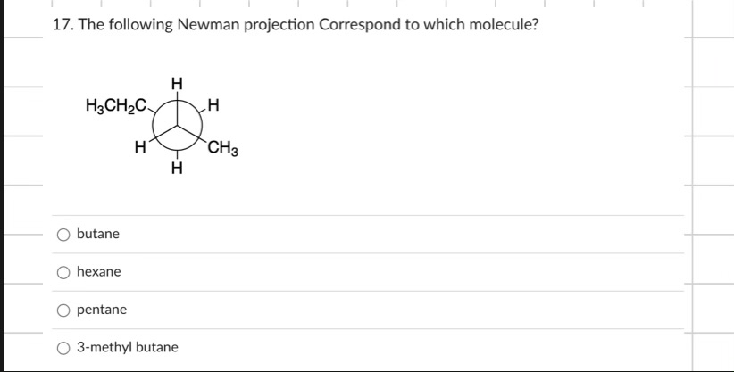 Solved The following Newman projection Correspond to which | Chegg.com