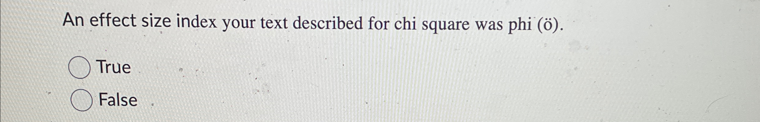 Solved An effect size index your text described for chi | Chegg.com