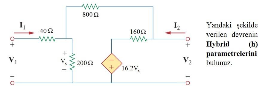 Solved Find the Hybrid (h) parameters of the circuit given | Chegg.com