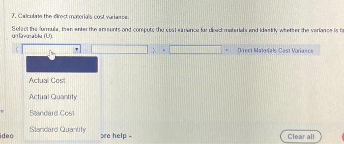 Solved Requirements Calculate the following variances: | Chegg.com
