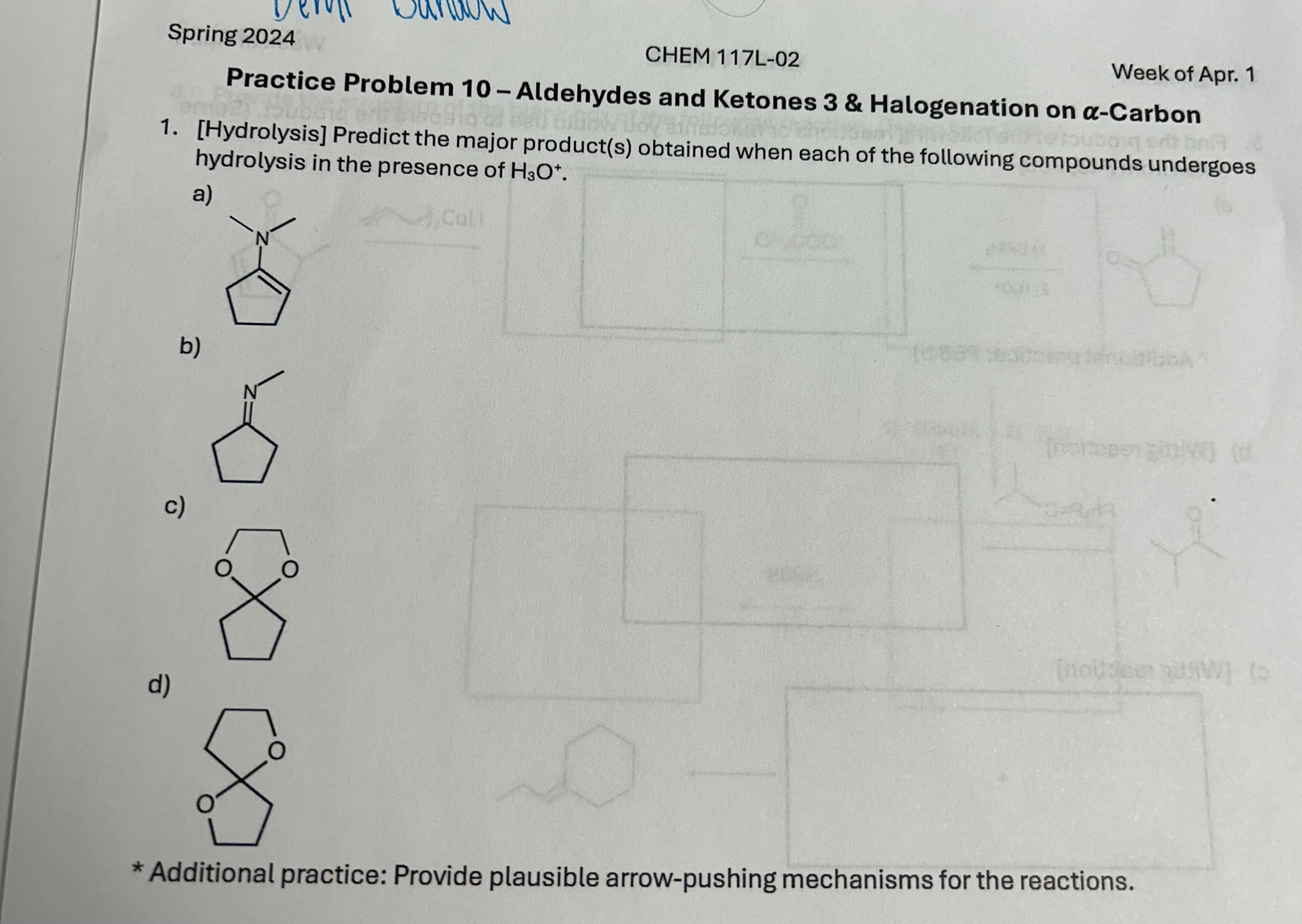 Solved Practice Problem 10 - ﻿Aldehydes and Ketones 3 ﻿& | Chegg.com