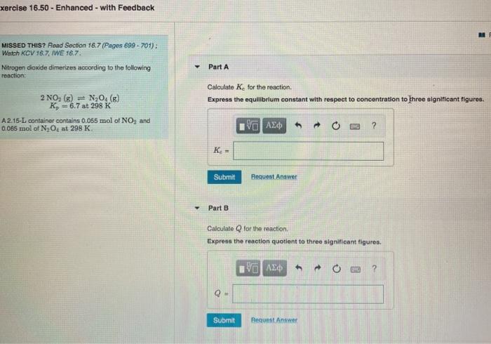 Solved xercise 16.50 - Enhanced - with Feedback MISSED THIS? | Chegg.com