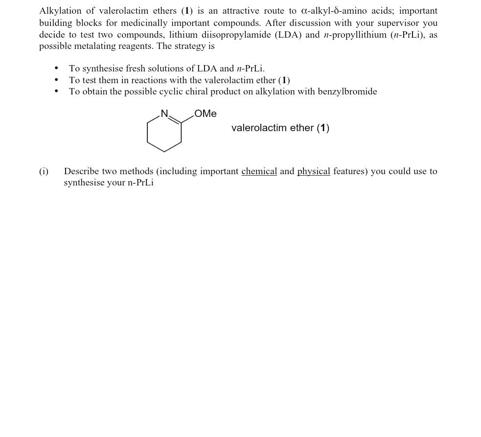Solved Alkylation of valerolactim ethers (1) is an | Chegg.com