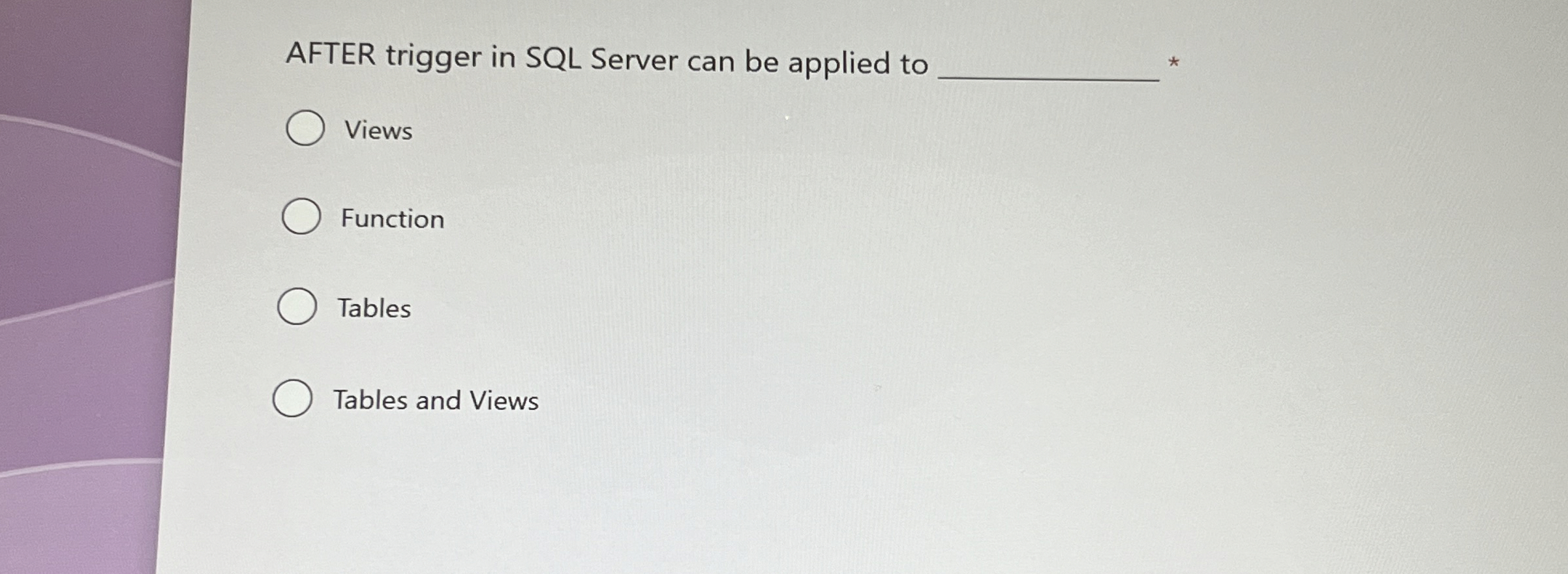 Solved AFTER trigger in SQL Server can be applied | Chegg.com
