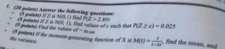 Solved 1. (2o polnte) Aarwer the following questions: - is | Chegg.com