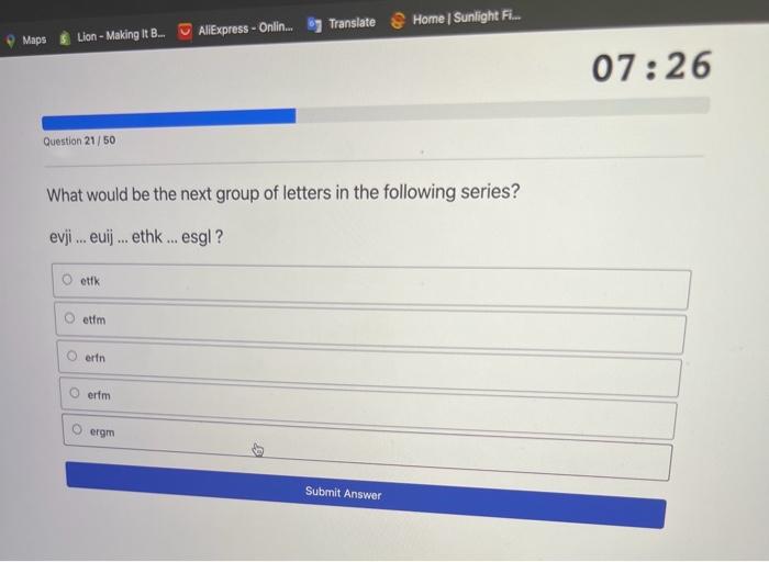 What would be the next group of letters in the | Chegg.com