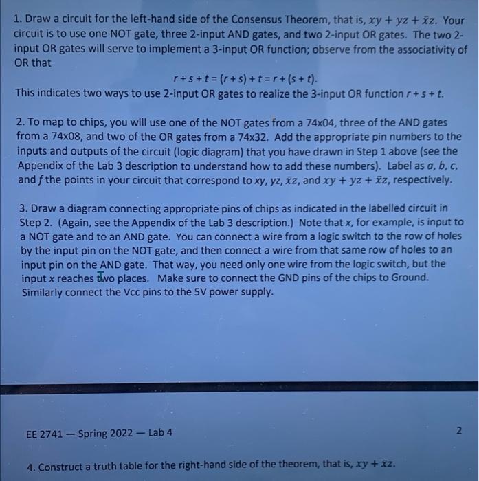 Solved 1. Draw a circuit for the left-hand side of the | Chegg.com