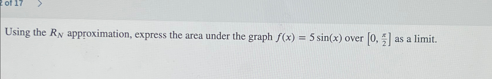 Solved Using the RN ﻿approximation, express the area under | Chegg.com