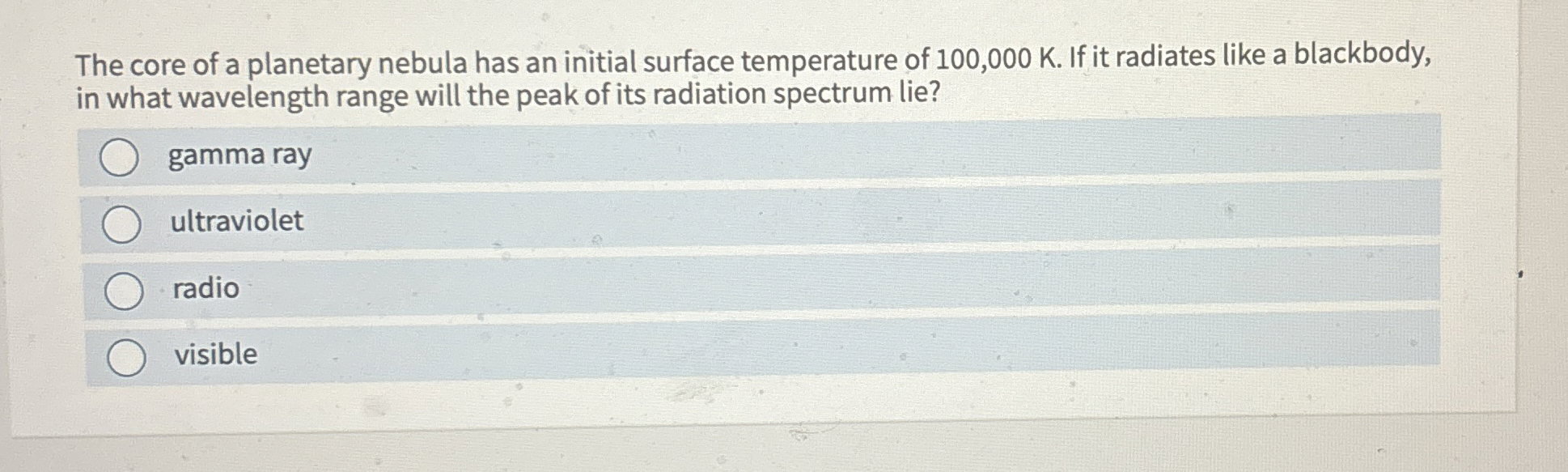 Solved The core of a planetary nebula has an initial surface | Chegg.com