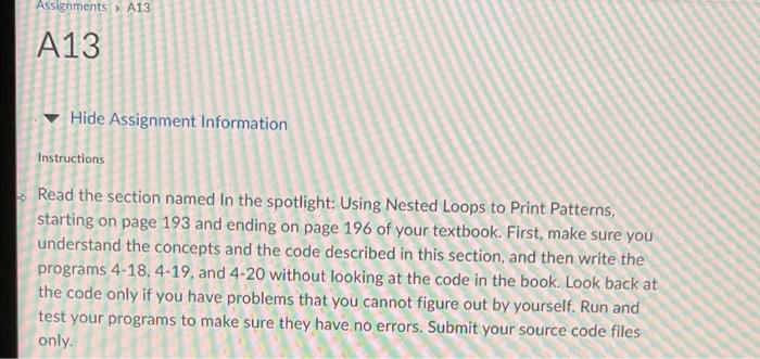 Solved Assignments > A13 A13 Hide Assignment Information | Chegg.com