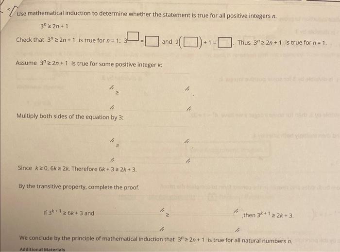 Solved Use mathematical induction to determine whether the | Chegg.com