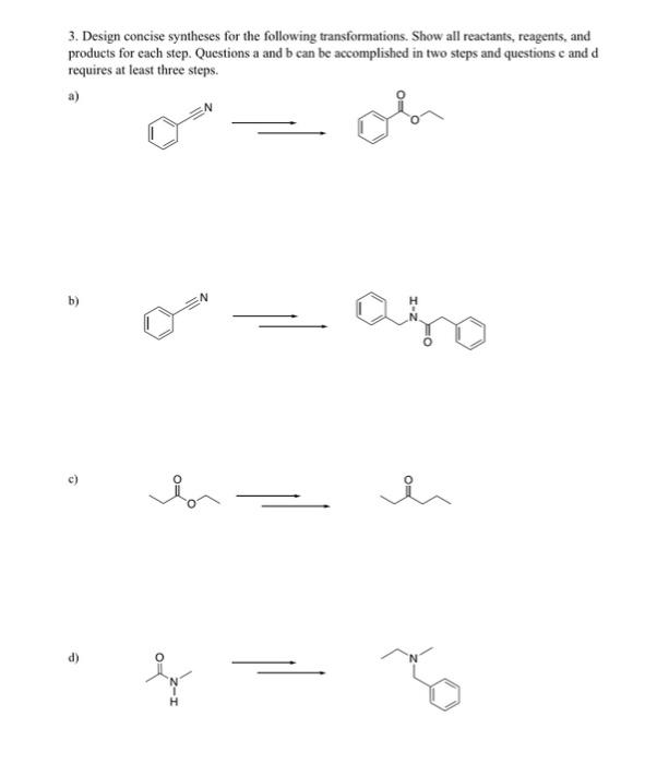 Solved 3. Design concise syntheses for the following | Chegg.com