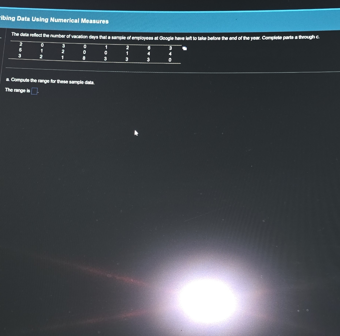 Solved ibing Data Using Numerical MeasuresThe data reflect | Chegg.com