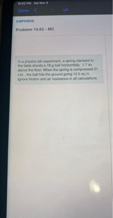 Solved In a physics lab experiment, a spring clamped to the | Chegg.com