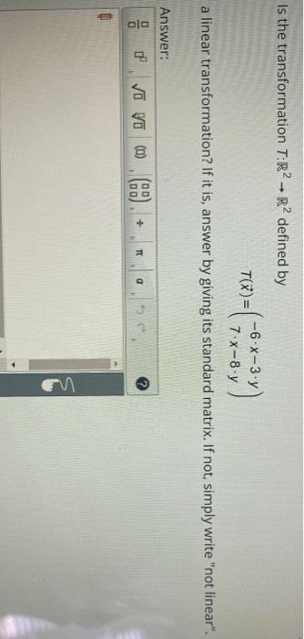 Solved - Is the transformation T:R2 R2 defined by = -6- | Chegg.com