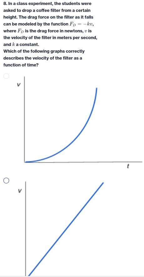 Solved 8. In a class experiment, the students were asked to | Chegg.com