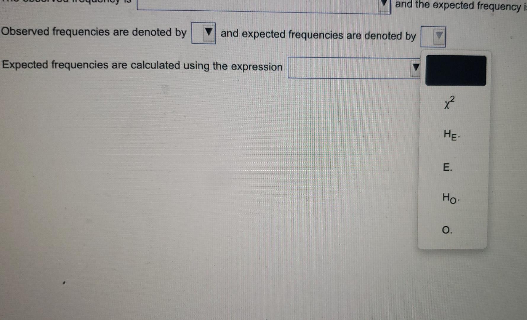 Solved The observed frequency is and the expected frequency | Chegg.com
