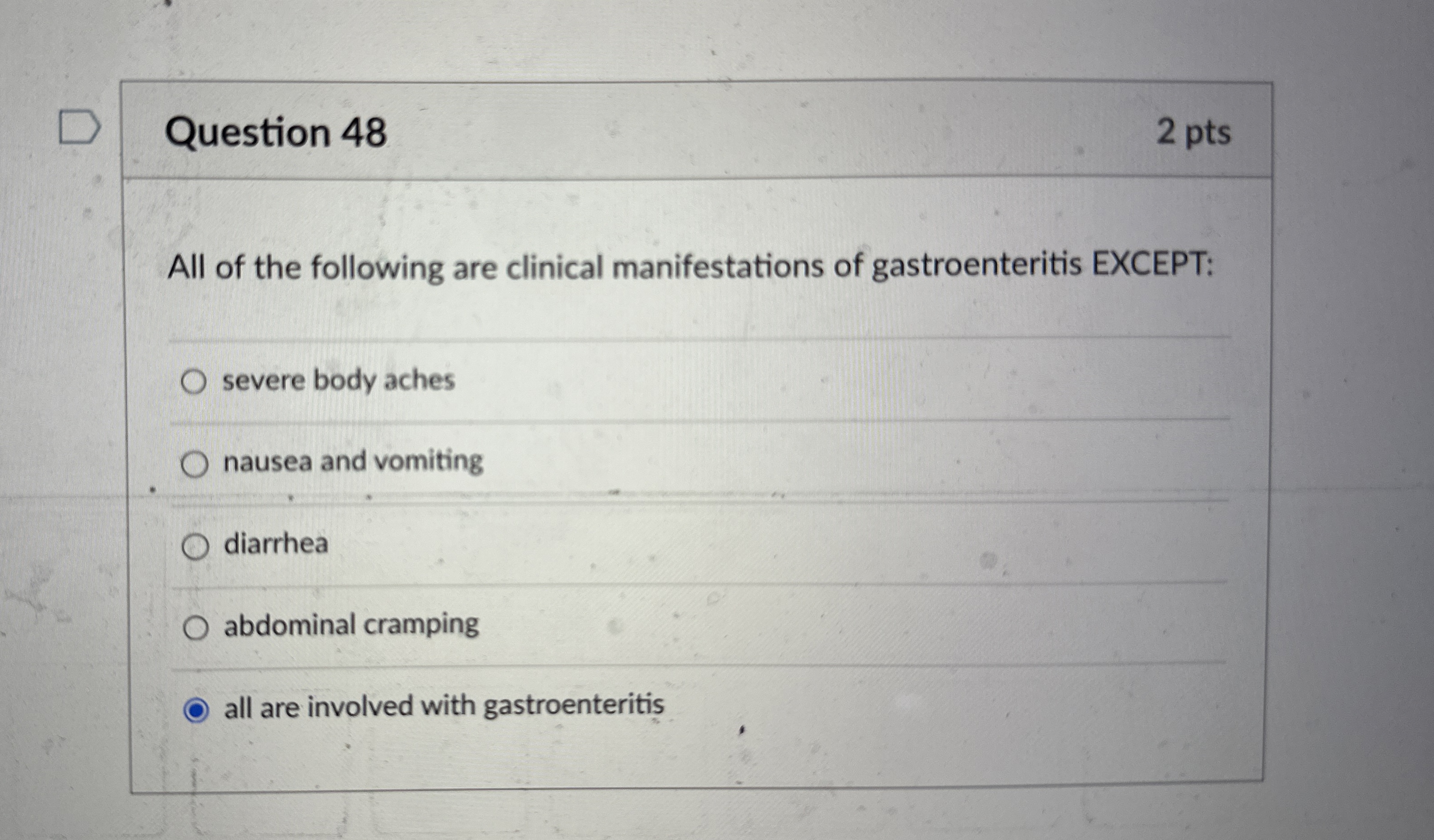 Solved Question 482 ﻿ptsAll of the following are clinical | Chegg.com