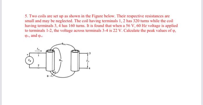 Solved 5. Two coils are set up as shown in the Figure below. | Chegg.com