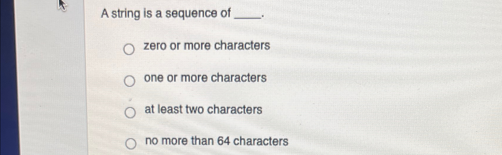 Solved A string is a sequence ofzero or more charactersone | Chegg.com Solved A string is a sequence ofzero or more charactersone | Chegg.com