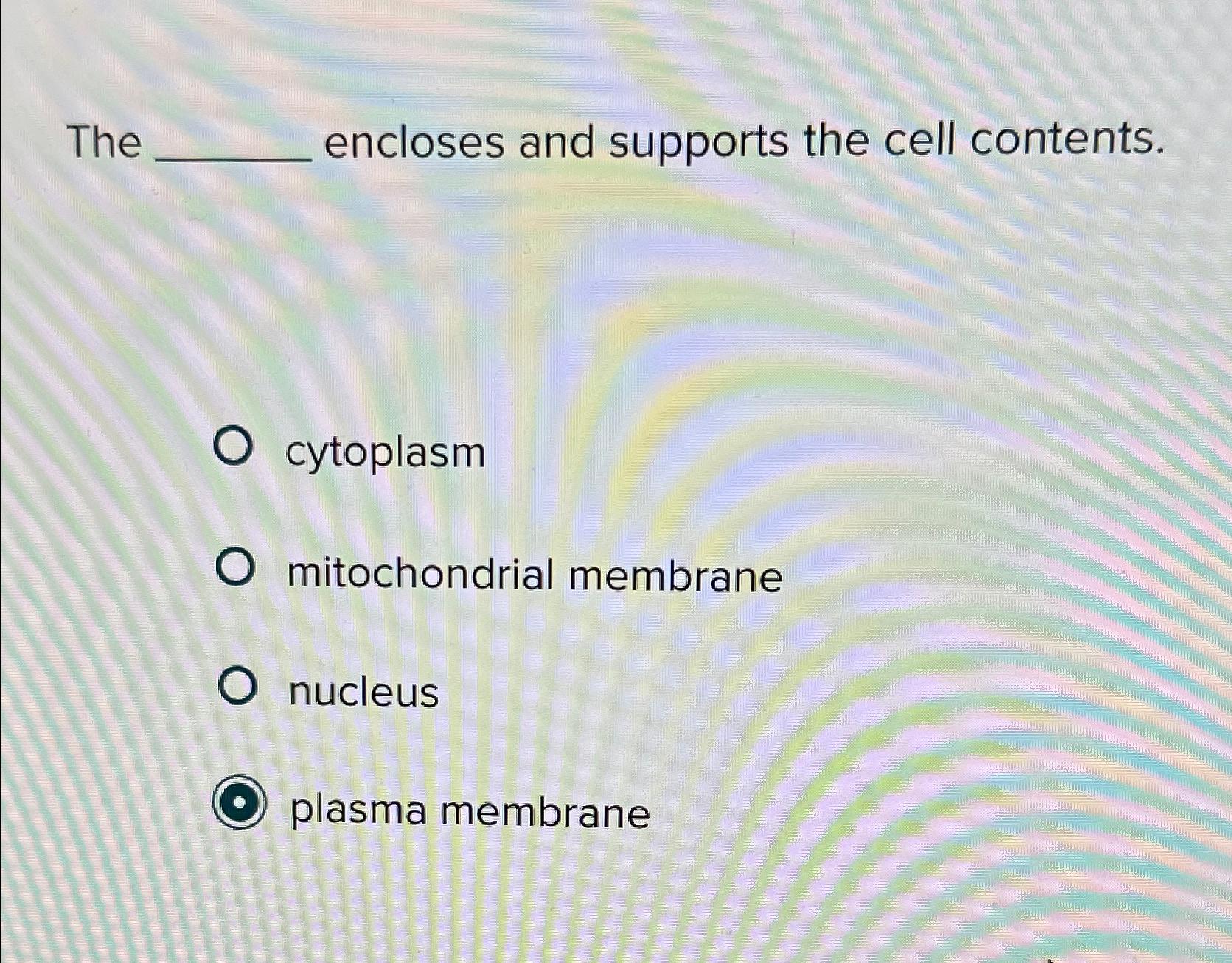 Solved The encloses and supports the cell | Chegg.com