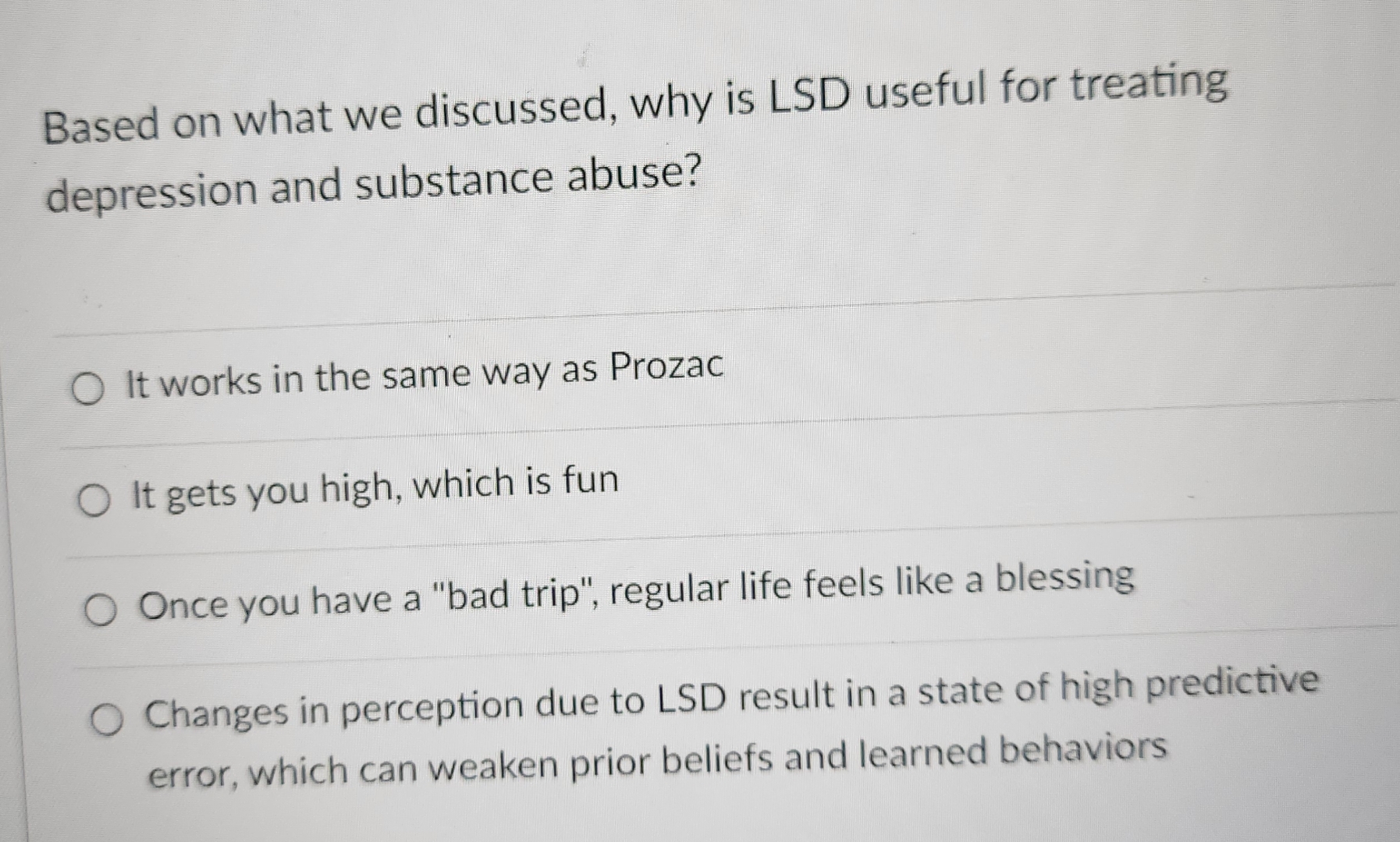 Solved Based on what we discussed, why is LSD useful for | Chegg.com