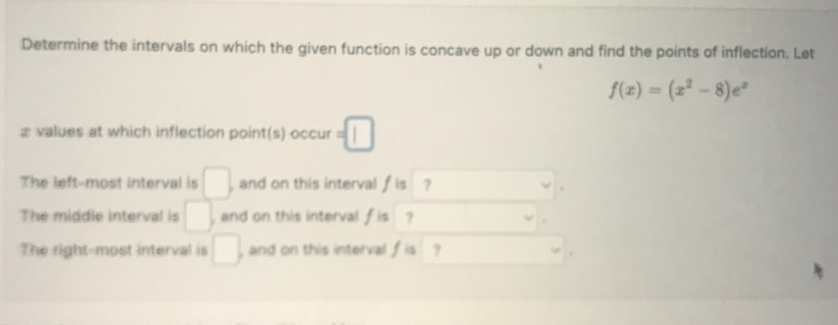 Solved Determine the intervals on which the given function | Chegg.com
