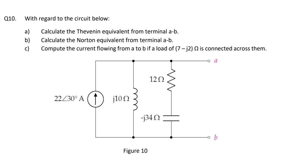 Solved Q10. ﻿With regard to the circuit below:a) ﻿Calculate | Chegg.com
