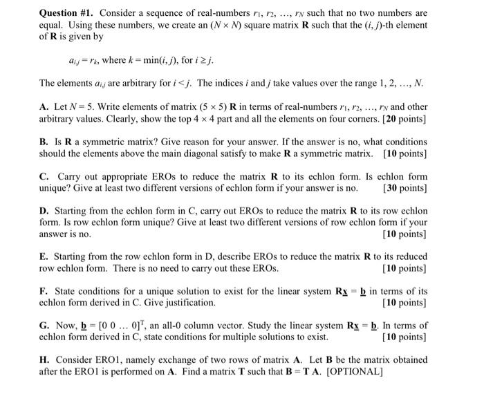 Solved Question #1. Consider a sequence of real-numbers \( | Chegg.com