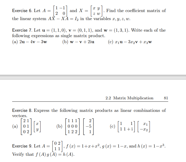 Answer question 6 ﻿and 9 ﻿only Exercise 6. ﻿Let | Chegg.com