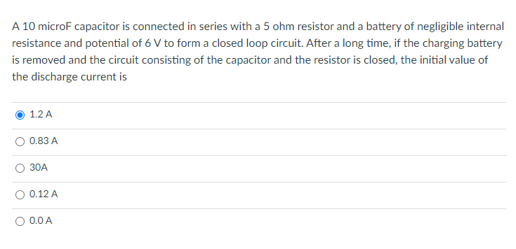 Solved A 10 ﻿microF capacitor is connected in series with a | Chegg.com