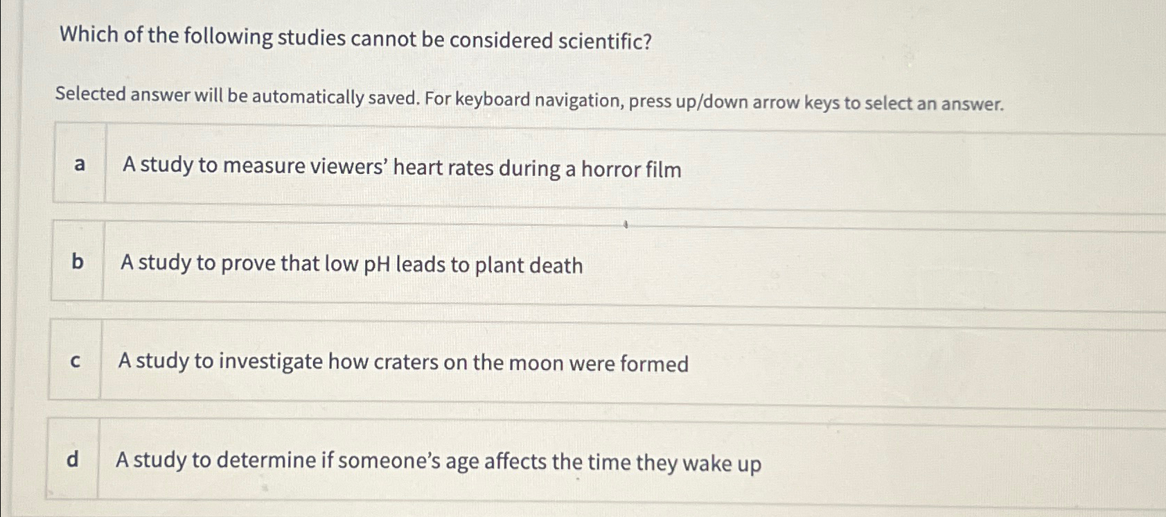 Solved Which of the following studies cannot be considered | Chegg.com