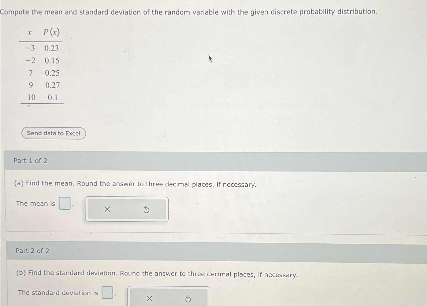 Solved Compute the mean and standard deviation of the random | Chegg.com